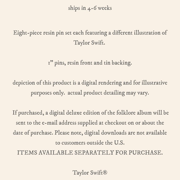 Taylor Swift | Accessories | New Taylor Swift Eras Pin Set Buttons ...